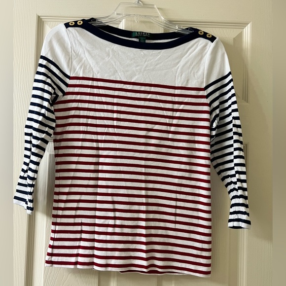Lauren Ralph Lauren | Tops | Lauren Ralph Lauren Red White Blue ...